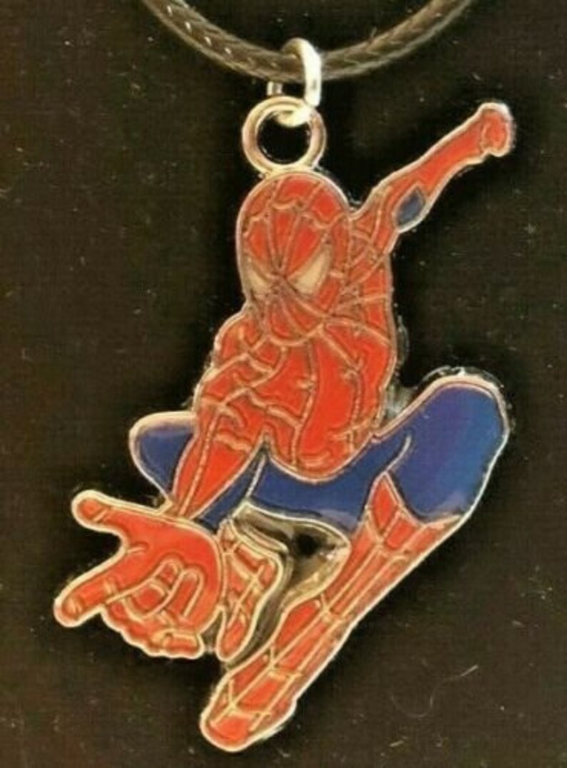 Large 2 Spider Superhero Pendant Medallion Necklace - Etsy