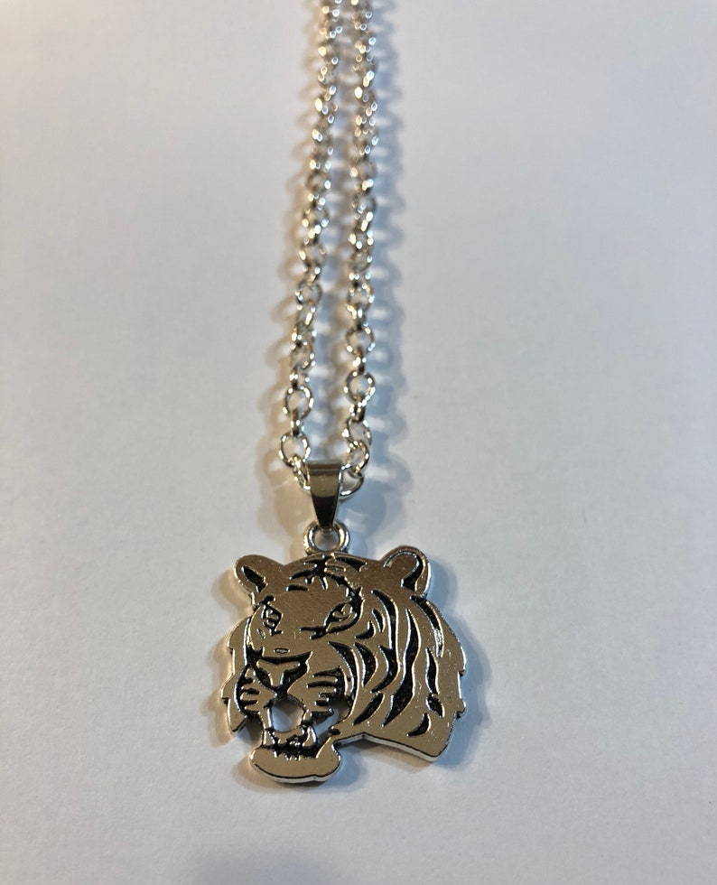 Silver Tiger Head Two Sided Reversible Medallion Pendant - Etsy