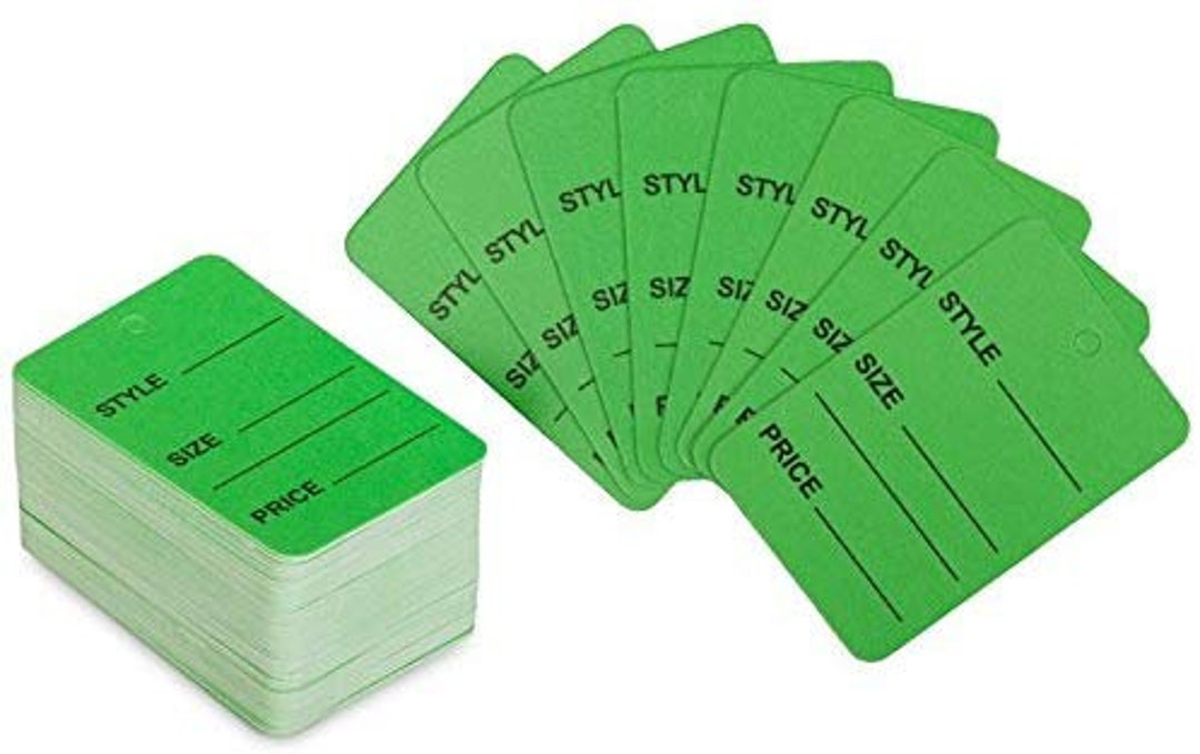 Lot of 100 Price Tags With Fasteners, Merchandise Marking Tags, One ...