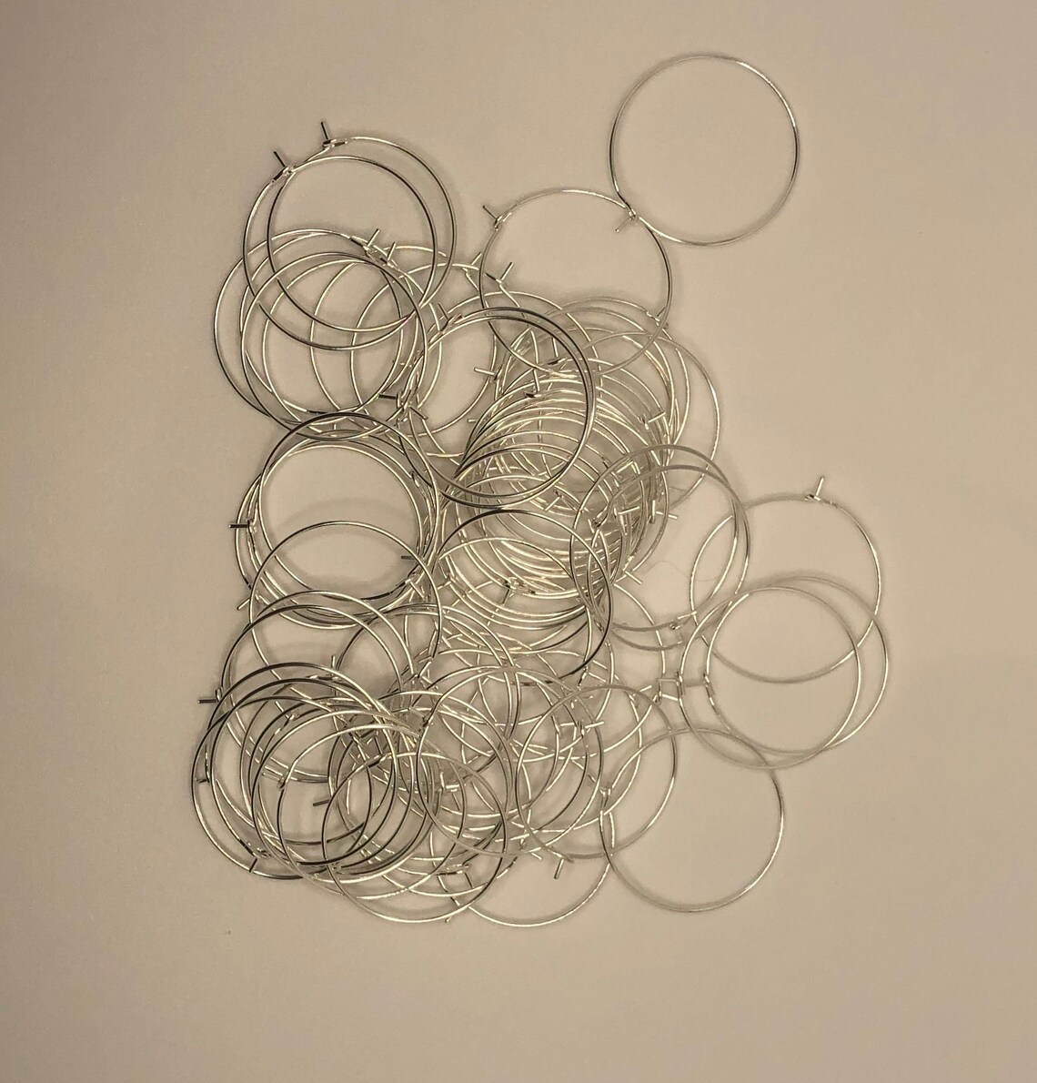 Lot Silver Plated Wine Glass Charm Rings / Earring Hoops - Etsy