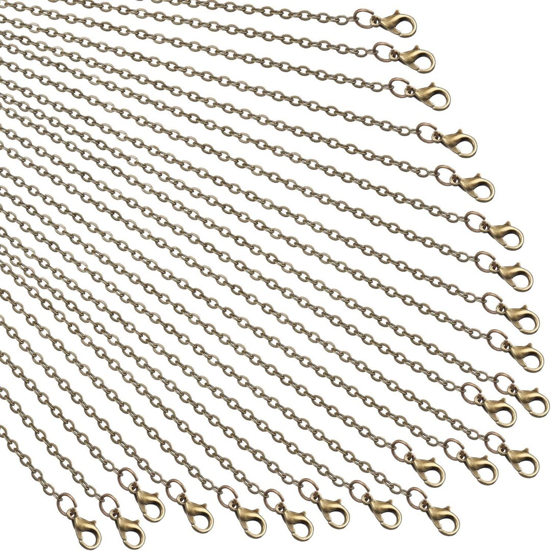 Bronze Colored Necklace Chains Cable Chain Bulk for Jewelry Making, 2.0 ...