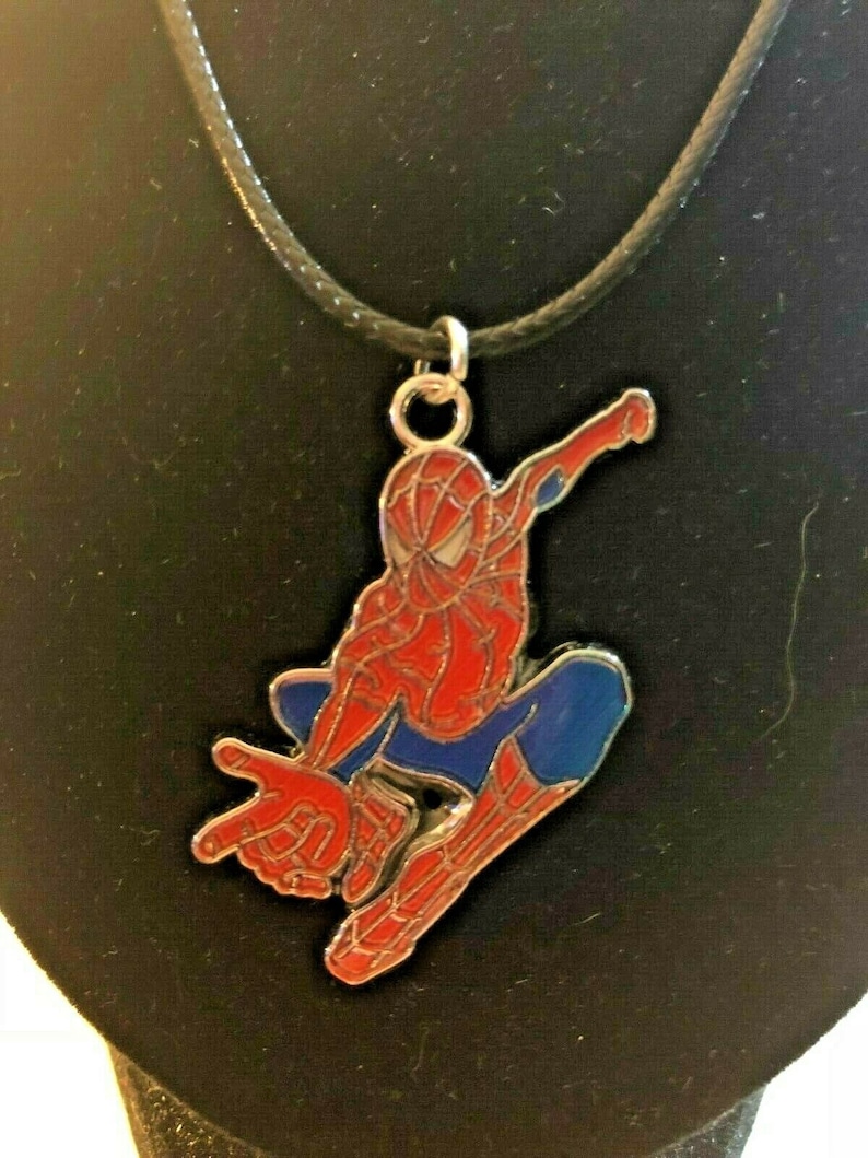 Large 2 Spider Superhero Pendant Medallion Necklace - Etsy