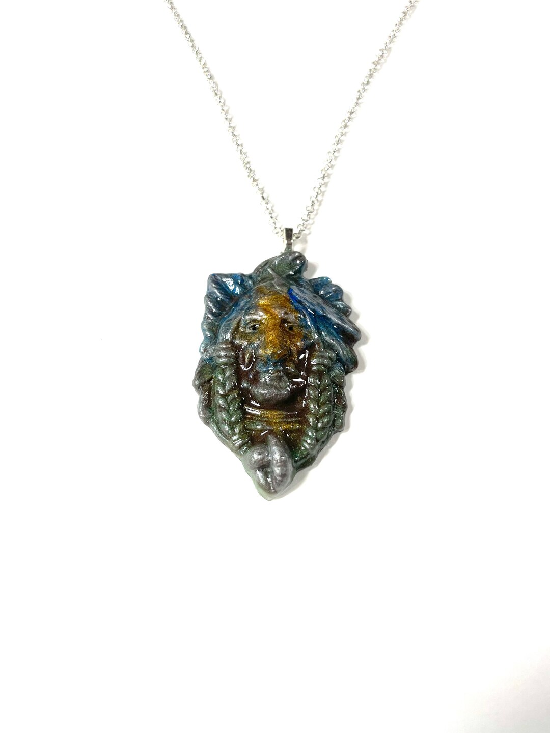 Resin 3D, Good Luck Totem Native American Indian Chief Pendant or ...