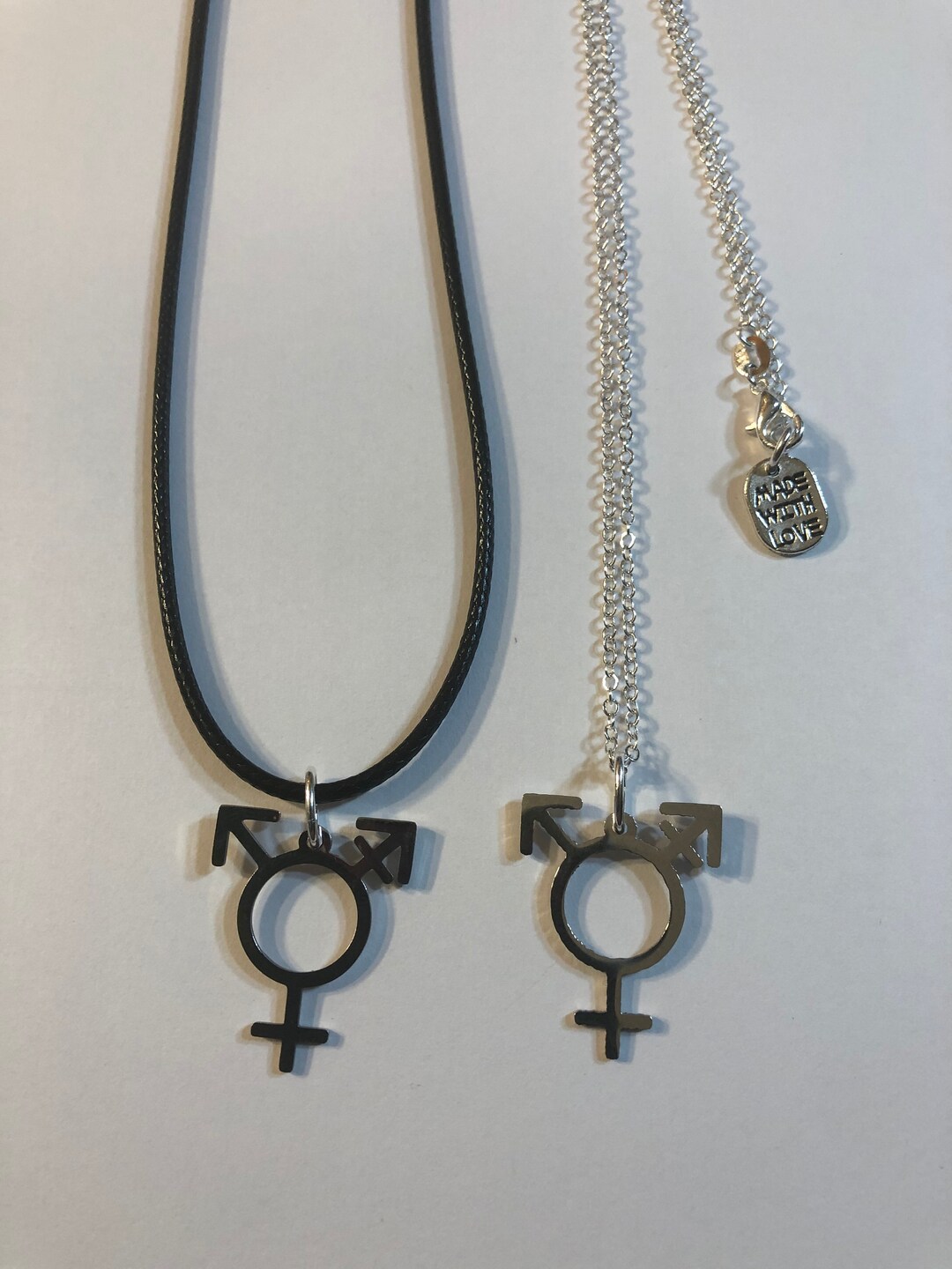 Transgender Symbol Gay LGBTQ Pride SS Medallion Pendant 1830 Chain or ...