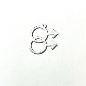 Double Mars Symbol Male Arrow Gay Pride 1" Stainless Steel Medallion ...