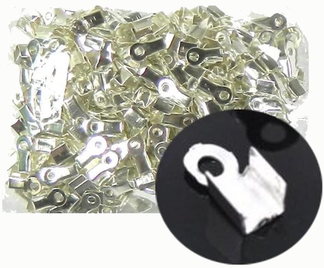 Silver Plated Fold Over Cord Ends Crimps Tips Terminator Stopper ...