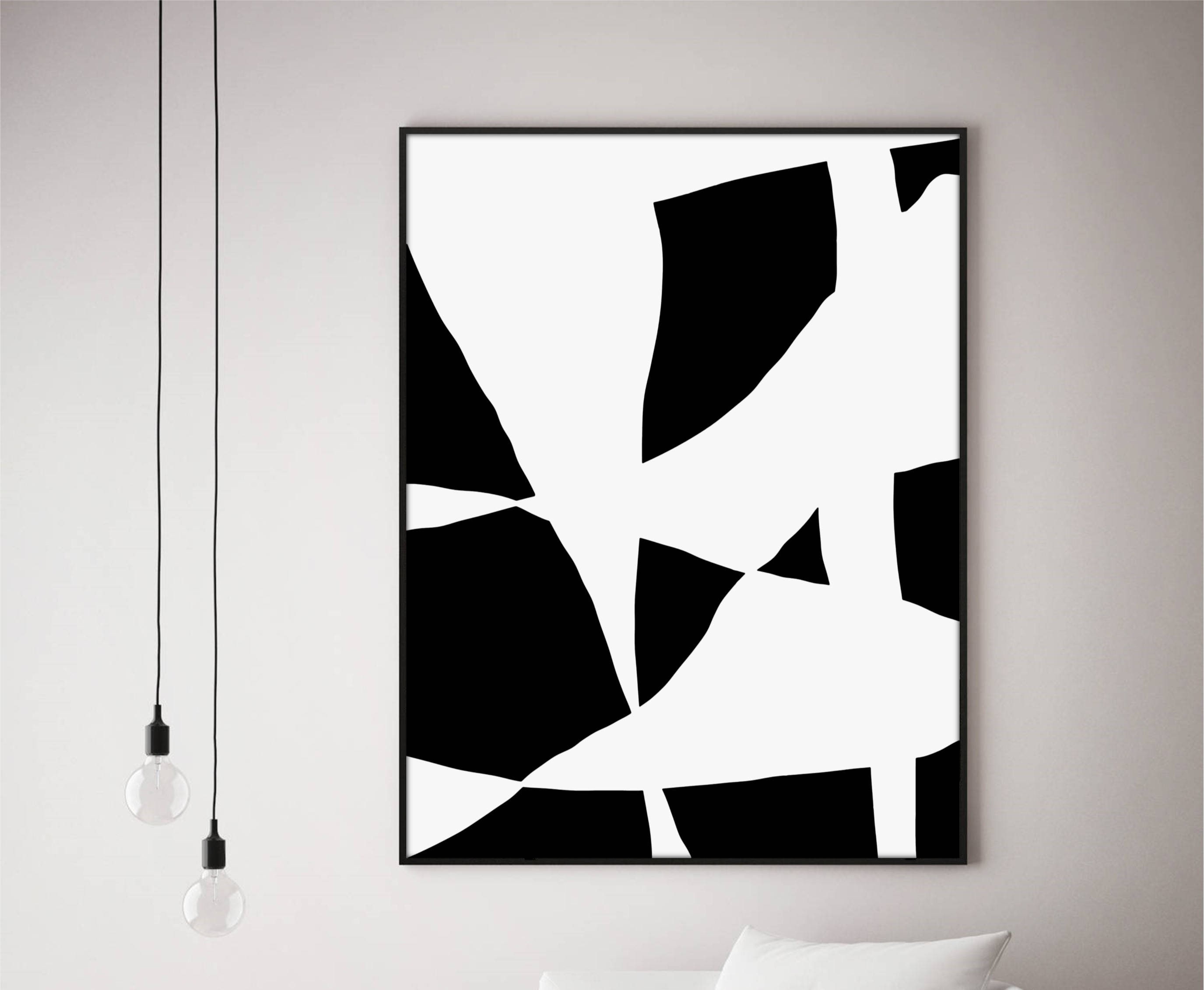 Impresión De Arte Abstracto En Blanco Y Negro Arte Etsy