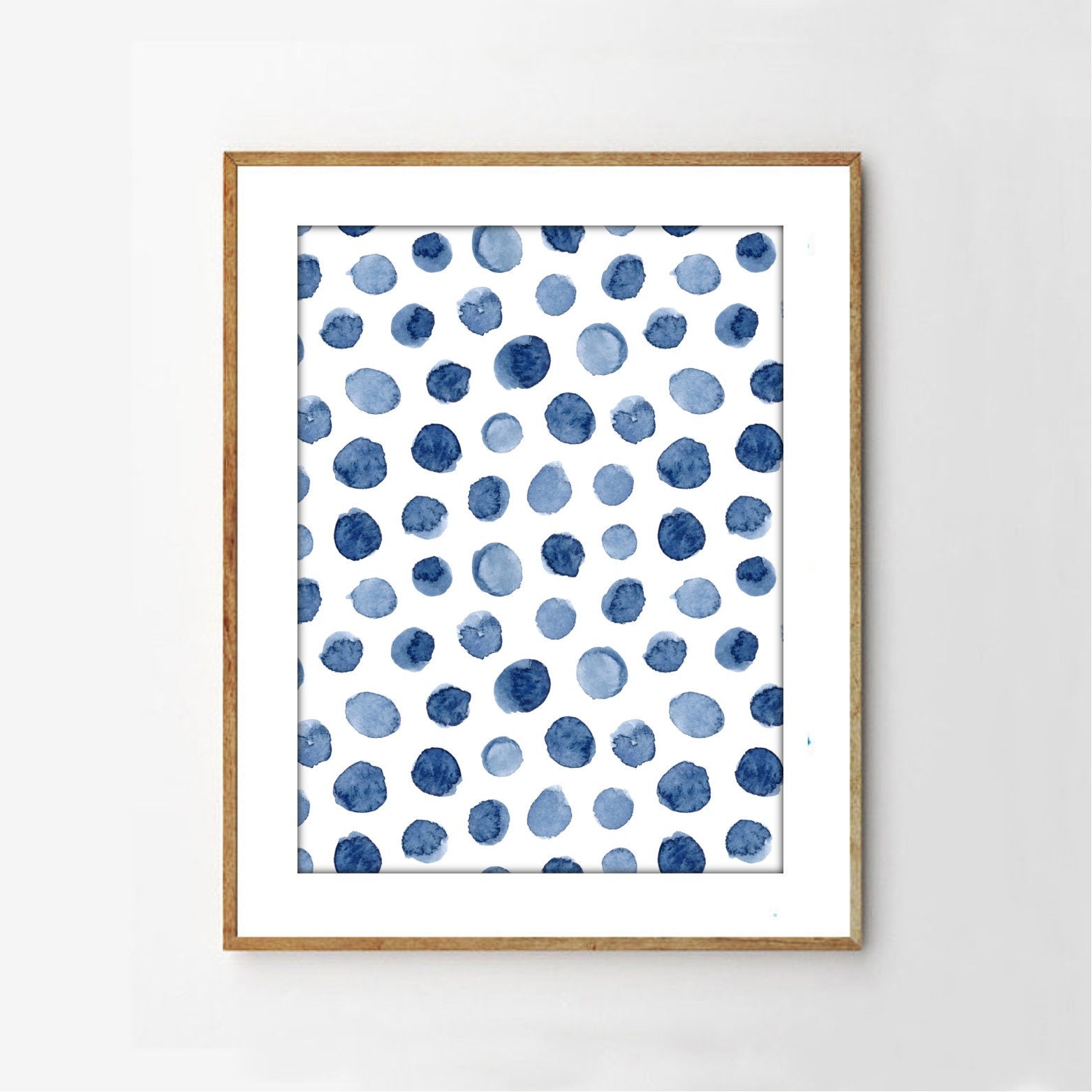 Blue Watercolor Print Set Indigo Blue Printing Coastal - Etsy