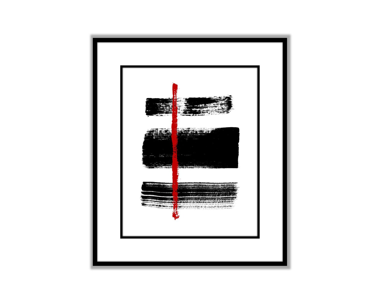 Black, White & Red Art, Abstract Art, Contemporary Art, Art Print ...