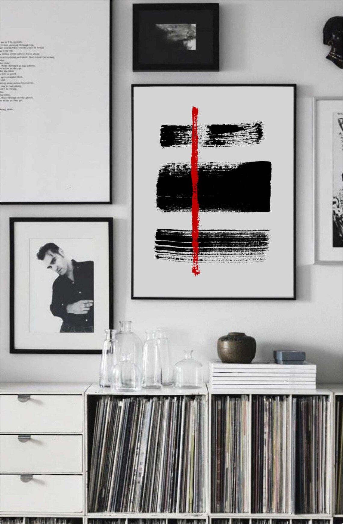 Black, White & Red Art, Abstract Art, Contemporary Art, Art Print ...