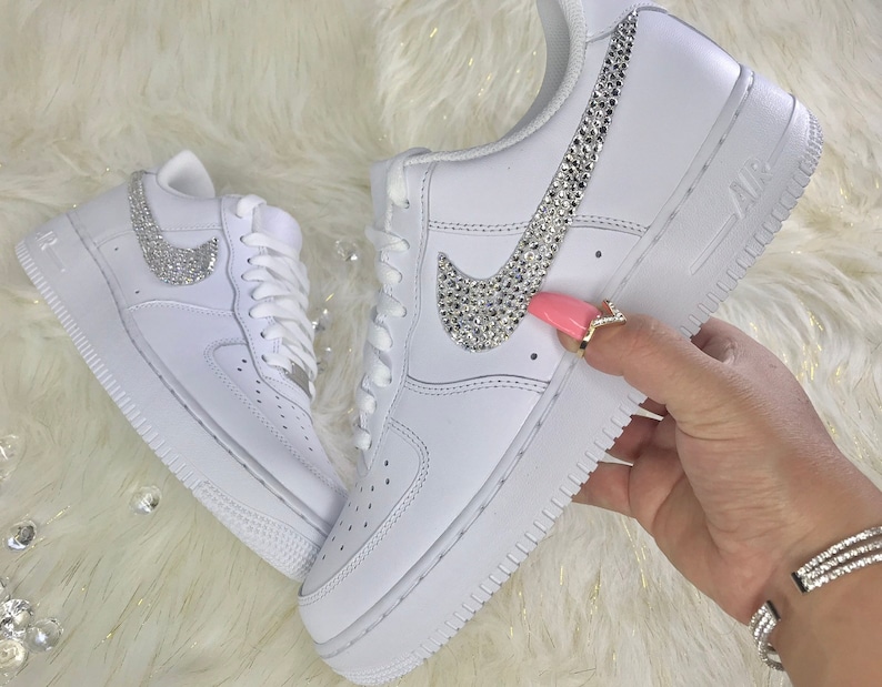 Custom Nike Air Force | Women's Bling Sneakers | Swarovski Crystal Air ...