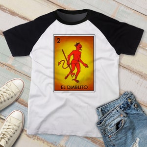 Mexican Loteria El Diablo T-shirt, Mexican Bingo Devil Lottery Card ...