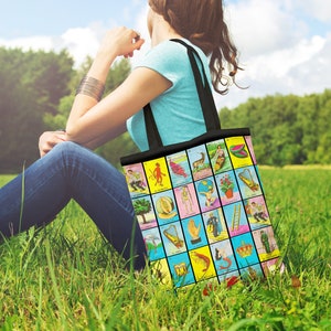 Mexican Lottery Tote Bag, Mexican Loteria Bingo Shopping Bag for the ...