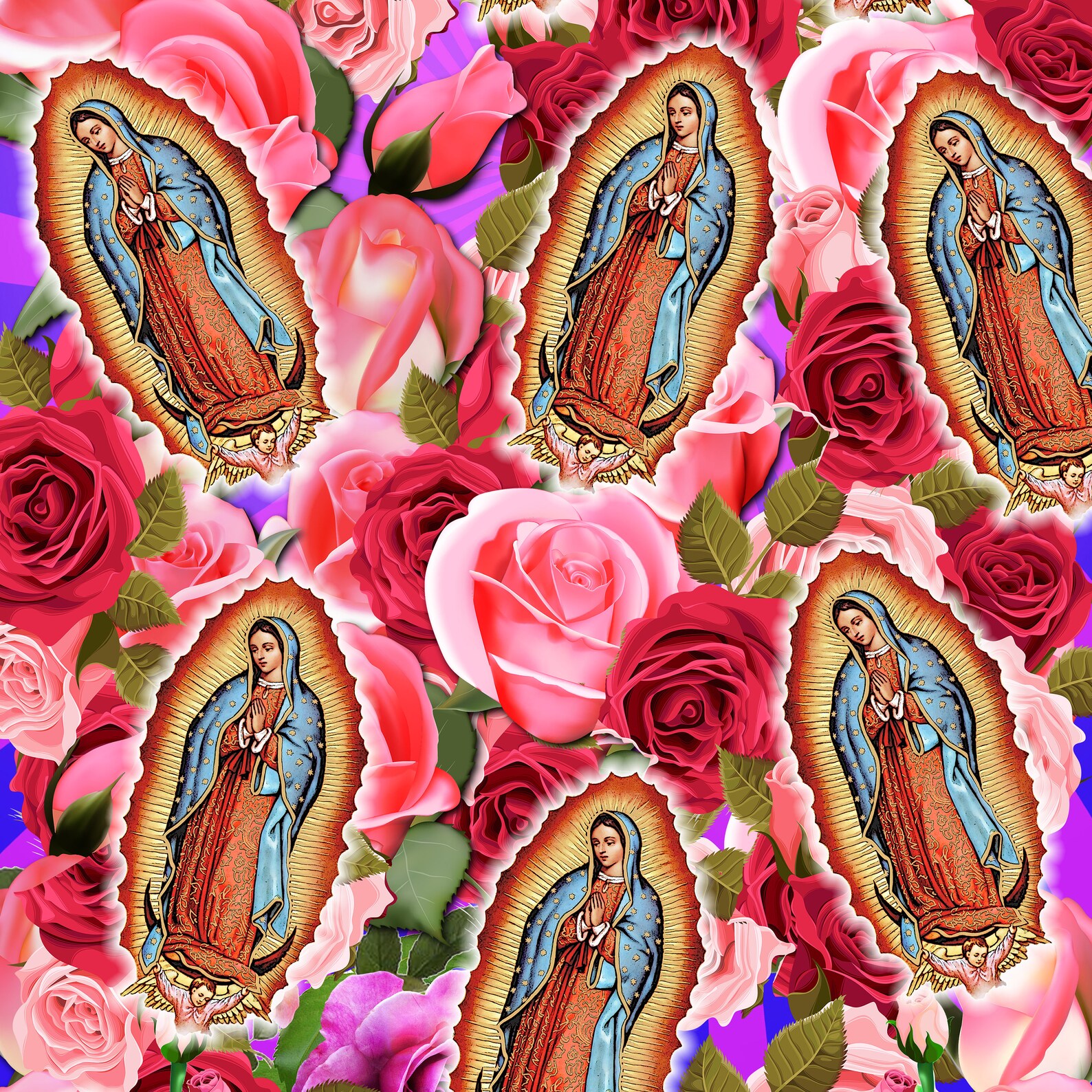 Virgin Mary Infinity Scarf Our Lady of Guadalupe Loop Scarf | Etsy