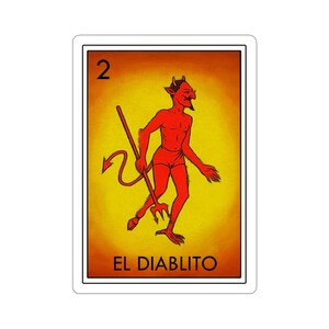El Diablo Sticker, Mexican Loteria Card, Funny Adhesive Decal, Bumper ...