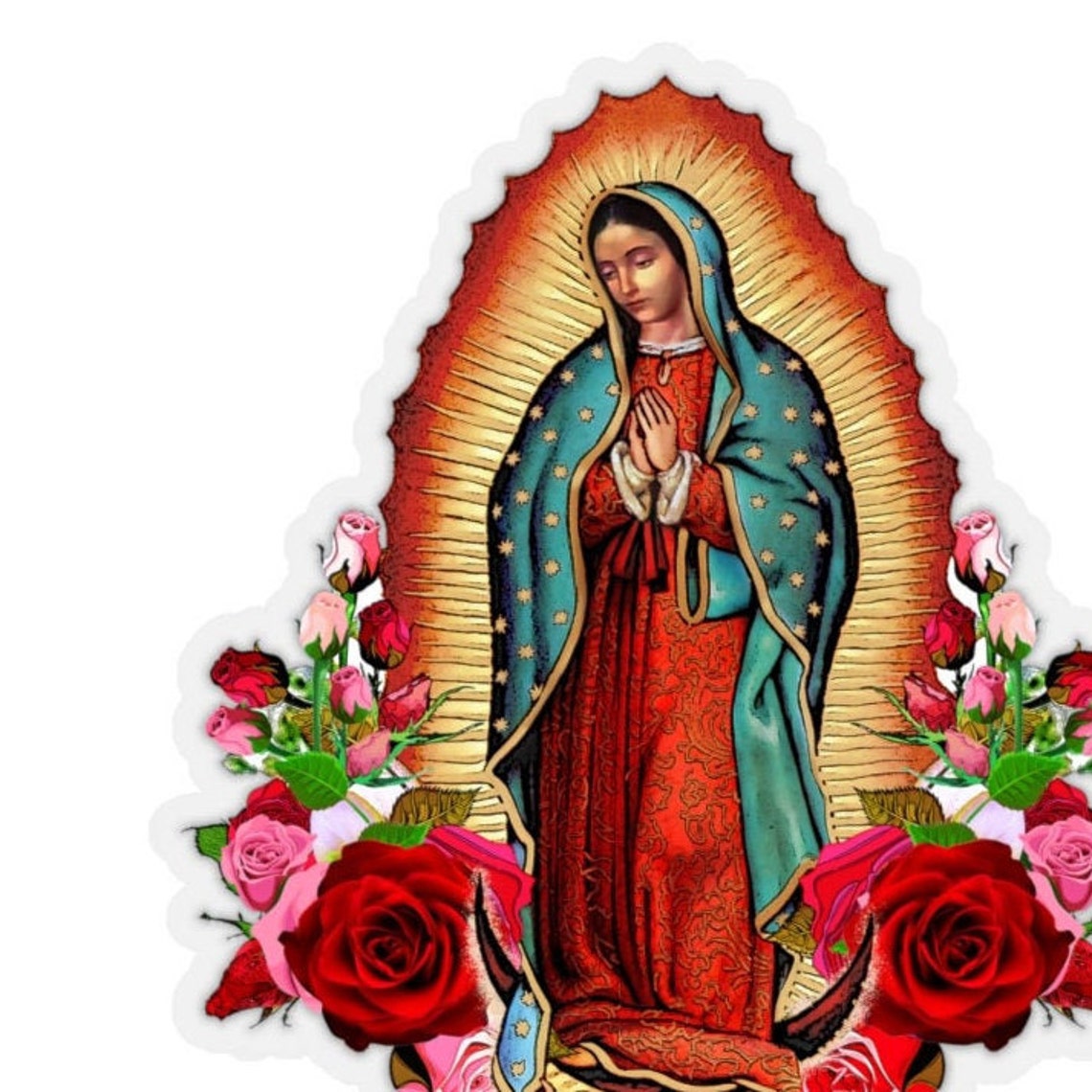 Virgin Mary Sticker Our Lady of Guadalupe Adhesive Decal La - Etsy