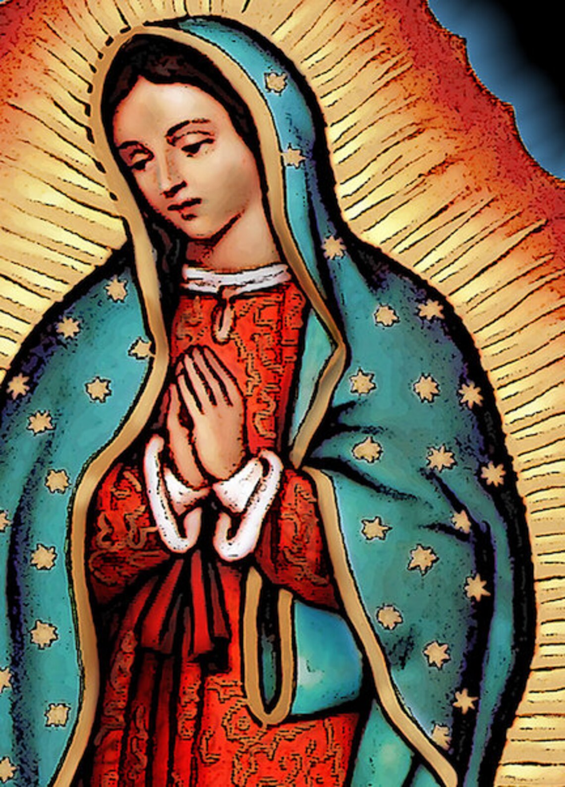 Virgin Mary Infinity Scarf Our Lady of Guadalupe Loop Scarf | Etsy