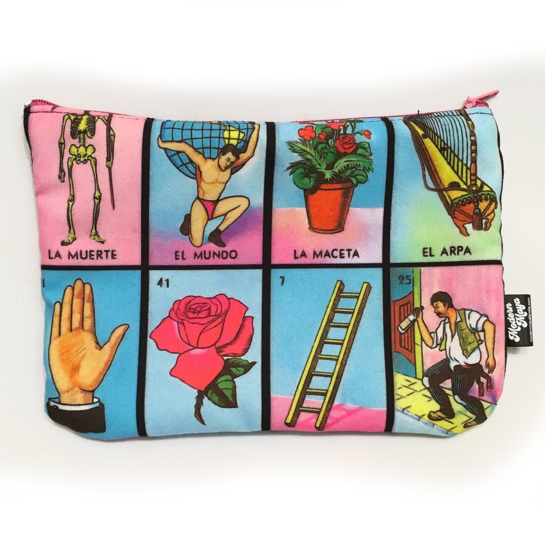 Mexican Loteria Cosmetic Bag, Lottery Bingo Stash Pouch - Etsy