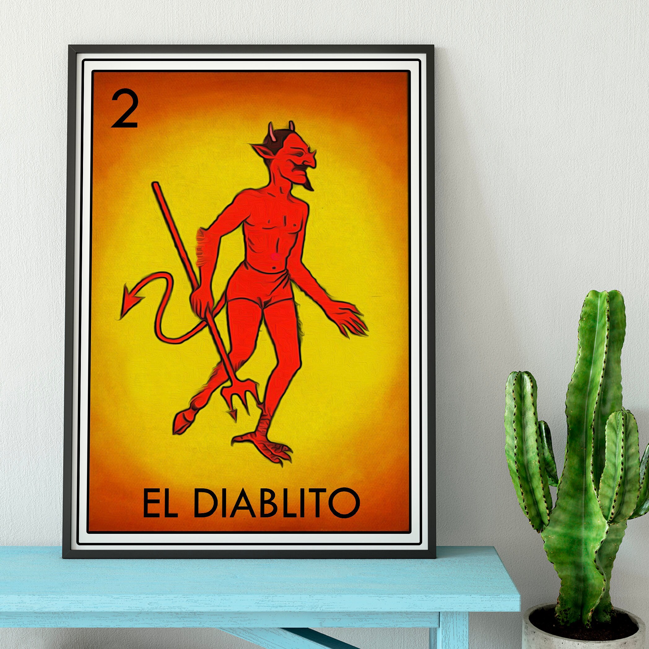 Loteria El Diablito Letrero de hojalata Decoración de pared - Etsy México