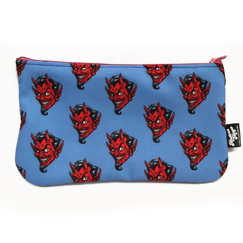 Blue Devil Cosmetic Bag Makeup Bag Stash Pouch | Etsy