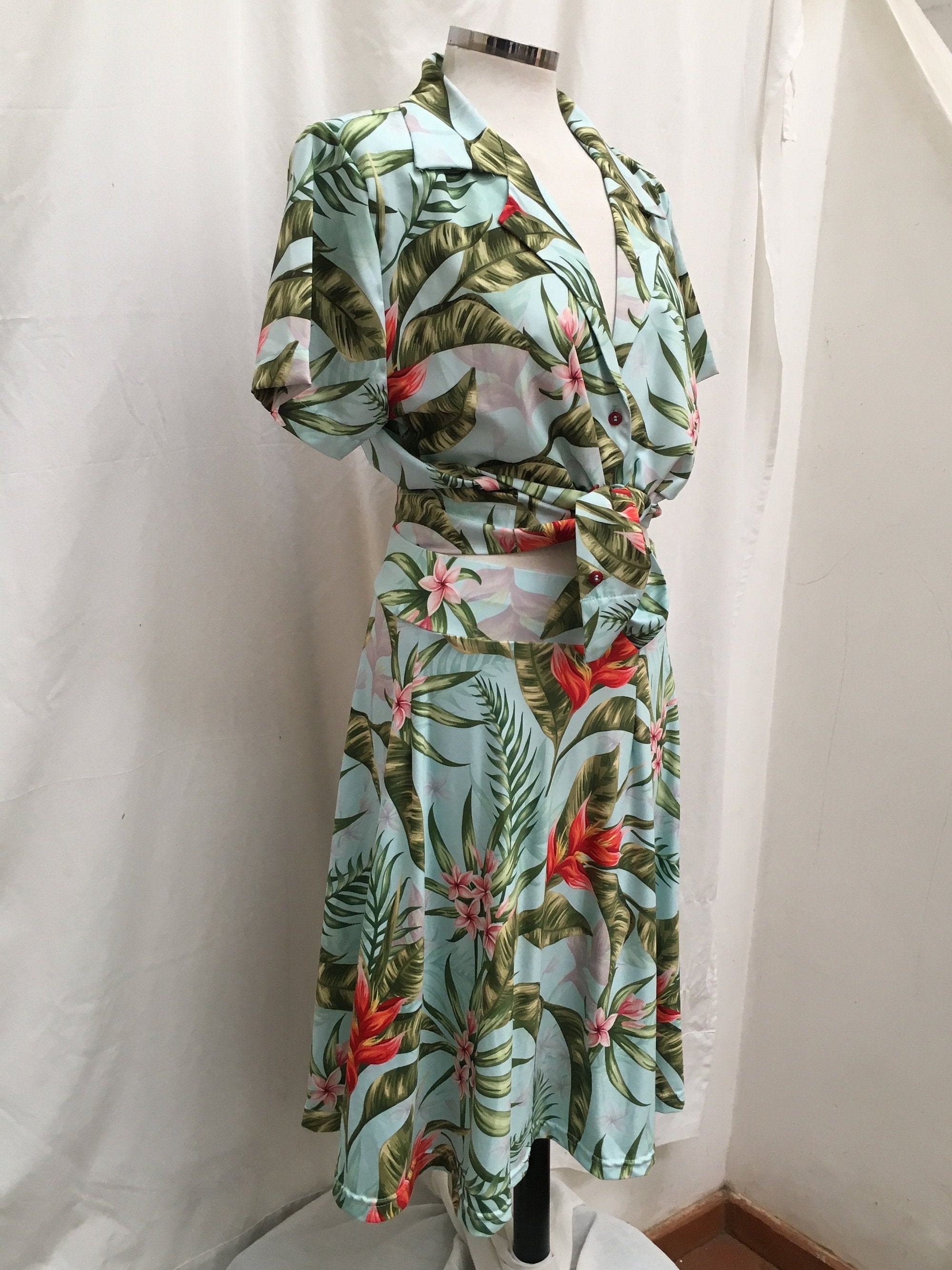 Womens Long Skirt Coconut Girl Tropical Floral Print Dress | Etsy