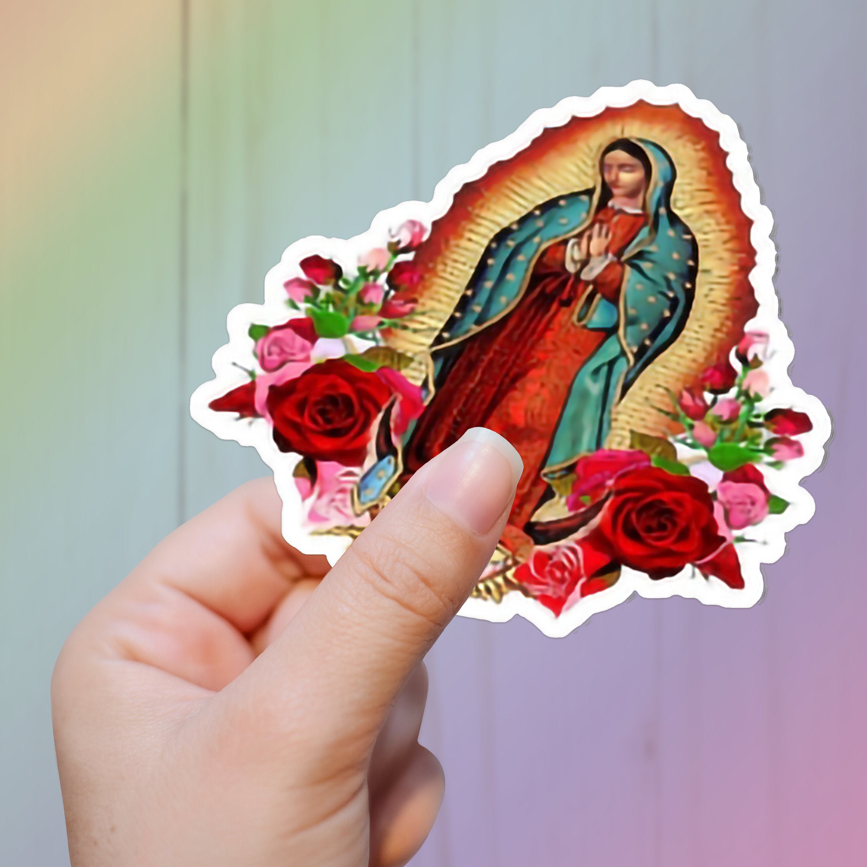 Virgin Mary Sticker Our Lady of Guadalupe Adhesive Decal La | Etsy