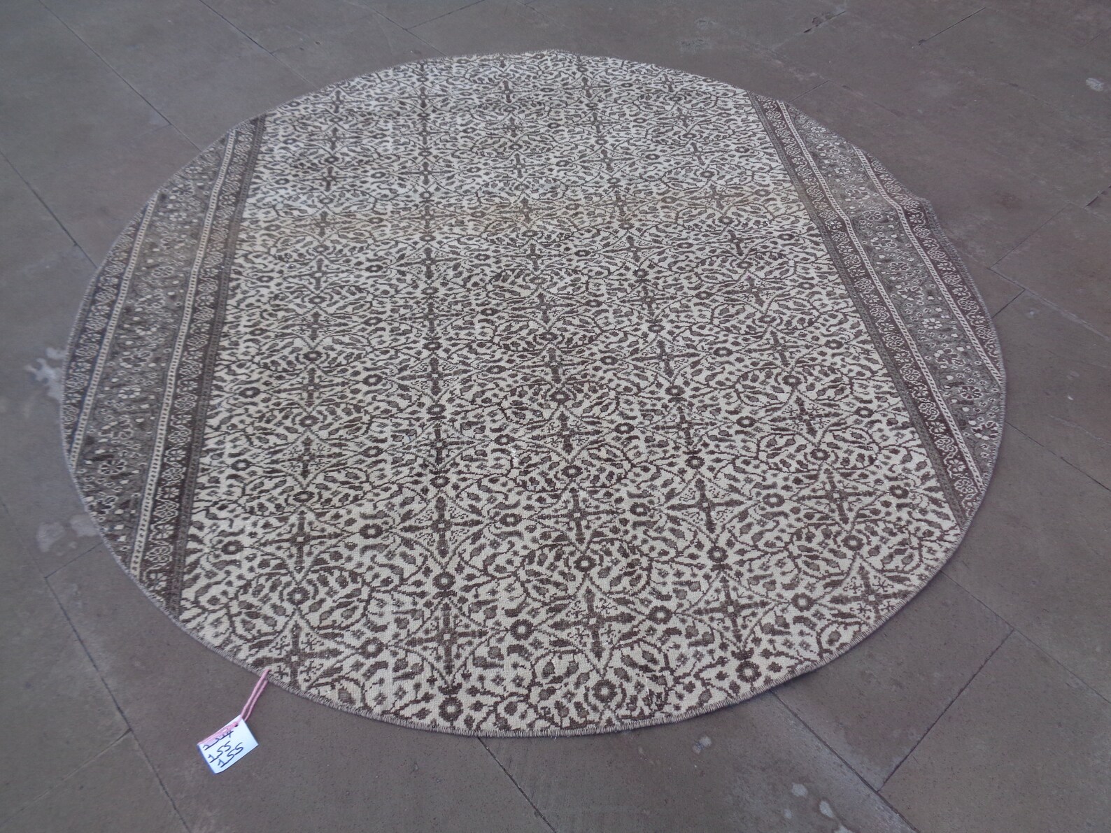 Circle Rugvintage Round Ruglow Pile Company Rugnatural - Etsy