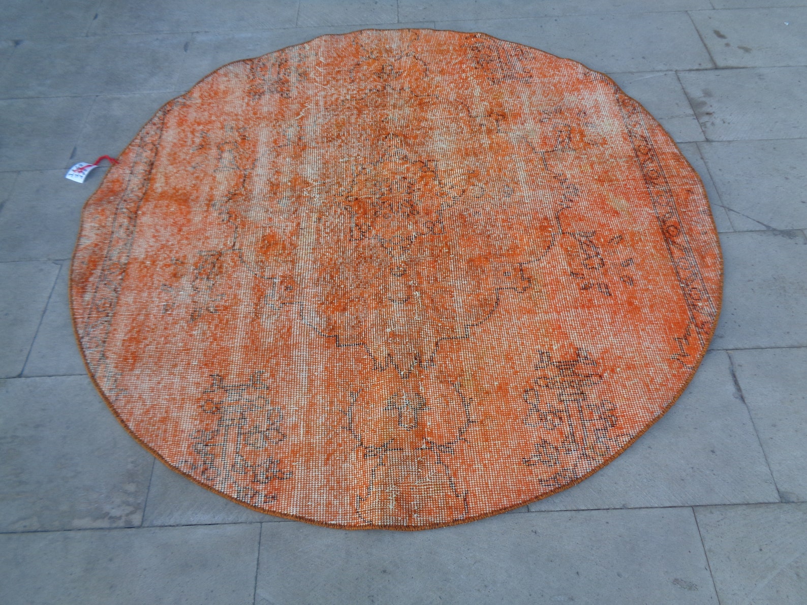 Circular Rugvintage Round Ruglow Pile Kitchen Rugoverdyed | Etsy