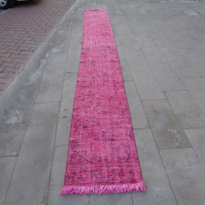 Pink Stairway Runner Distressed Runner Rug Long Narrow - Etsy