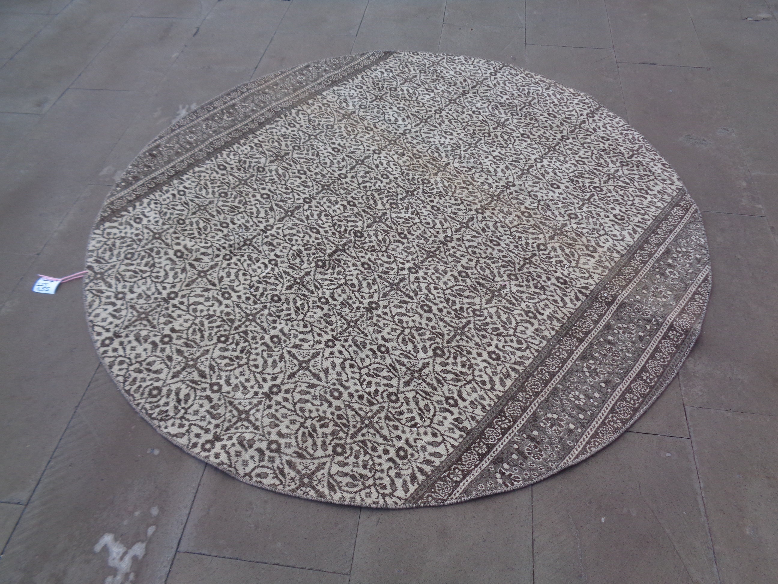 Circle Rugvintage Round Ruglow Pile Company Rugnatural | Etsy