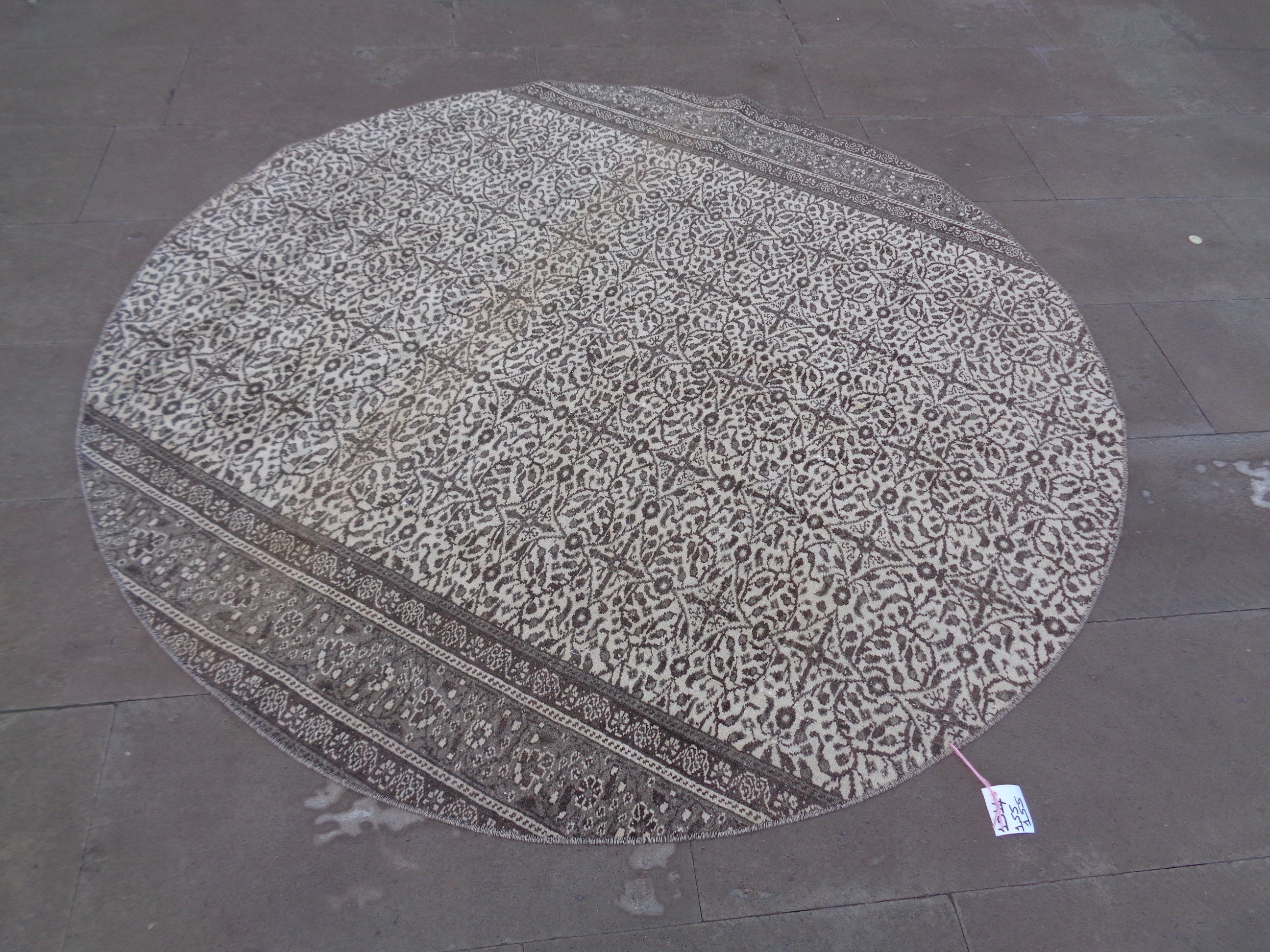 Circle Rugvintage Round Ruglow Pile Company Rugnatural | Etsy