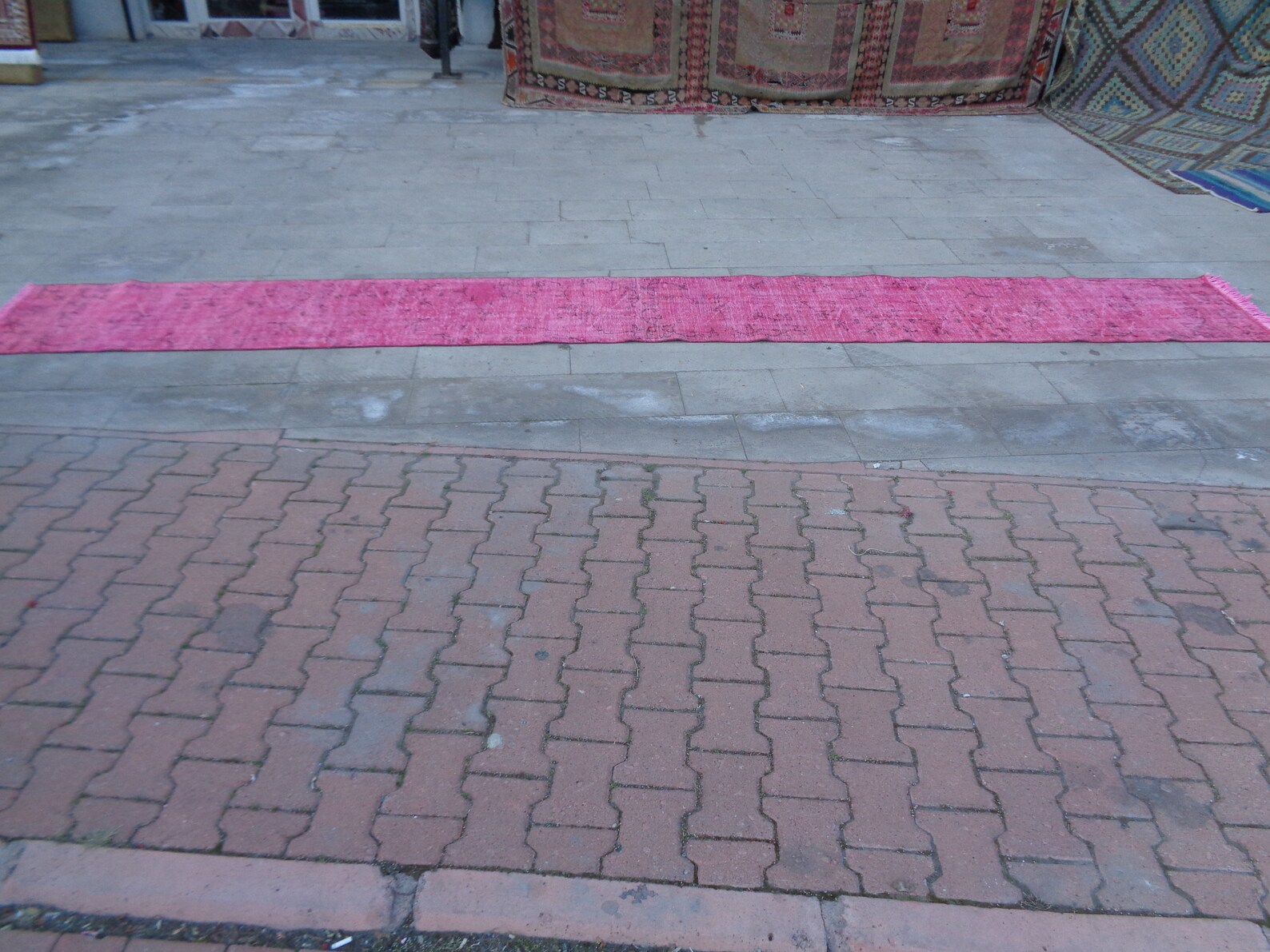 Pink Stairway Runner Distressed Runner Rug Long Narrow - Etsy