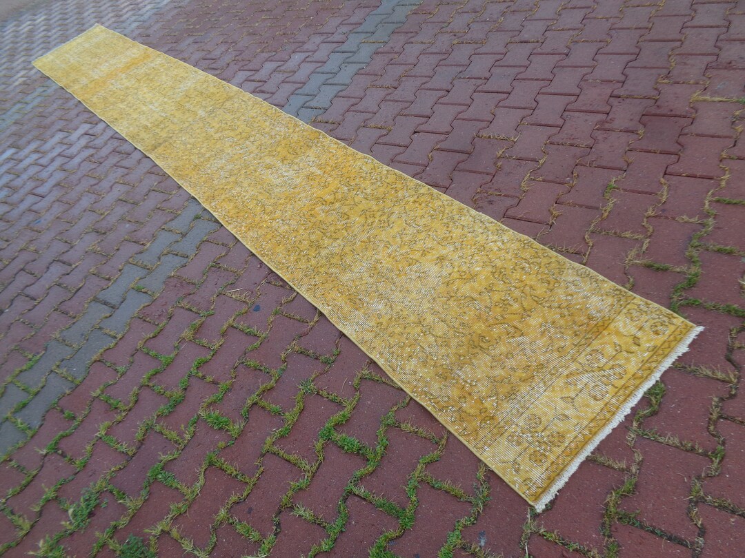16.6x2 Ft Vintage Extra Long Yellow Rug Runner, Boho Rug for Hallways ...