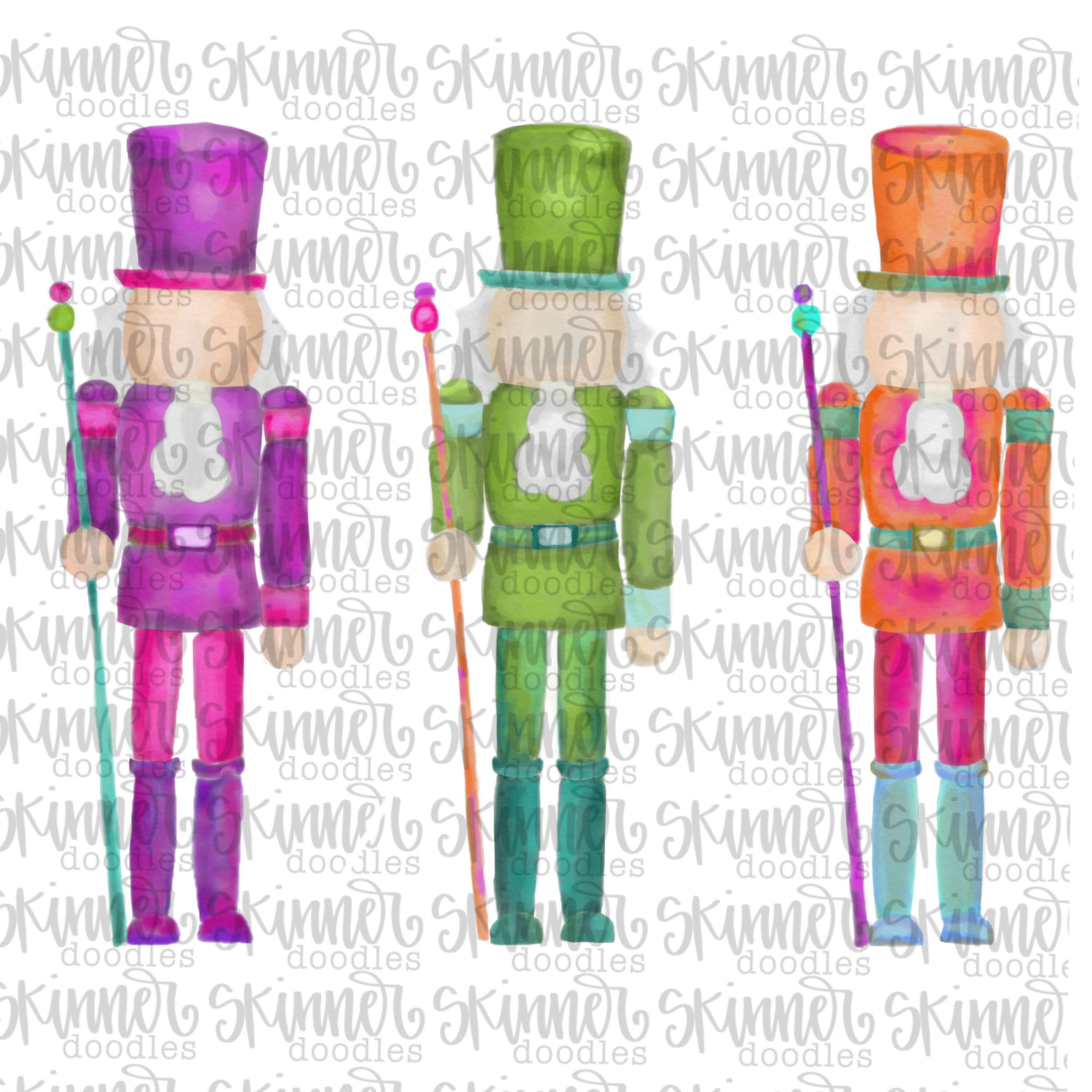 Watercolor Bright Nutcracker PNG Christmas Printable Digital Download ...