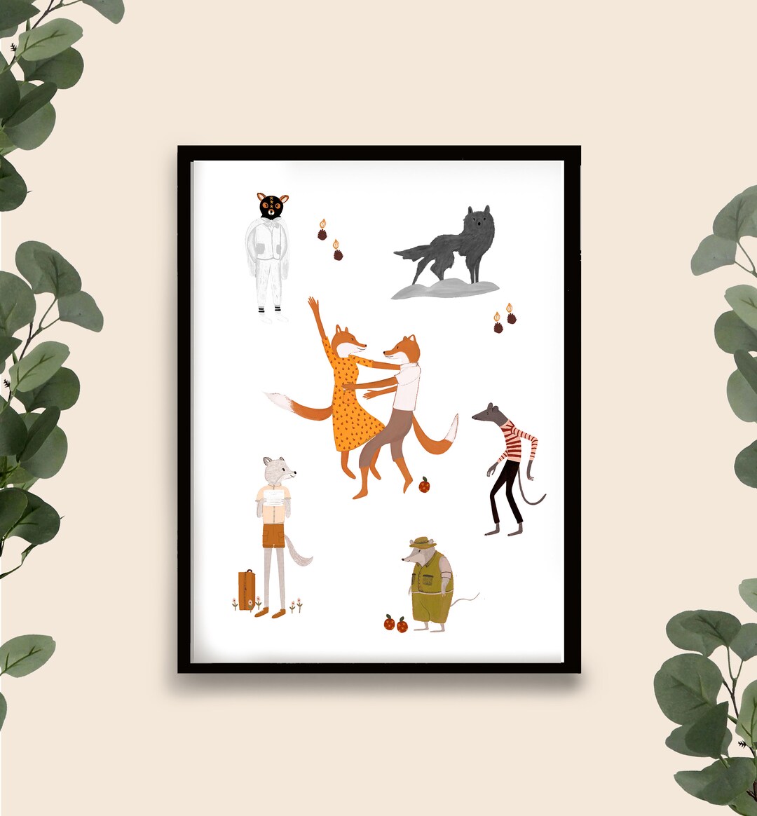 Fantastic Mr Fox Characters Print Etsy