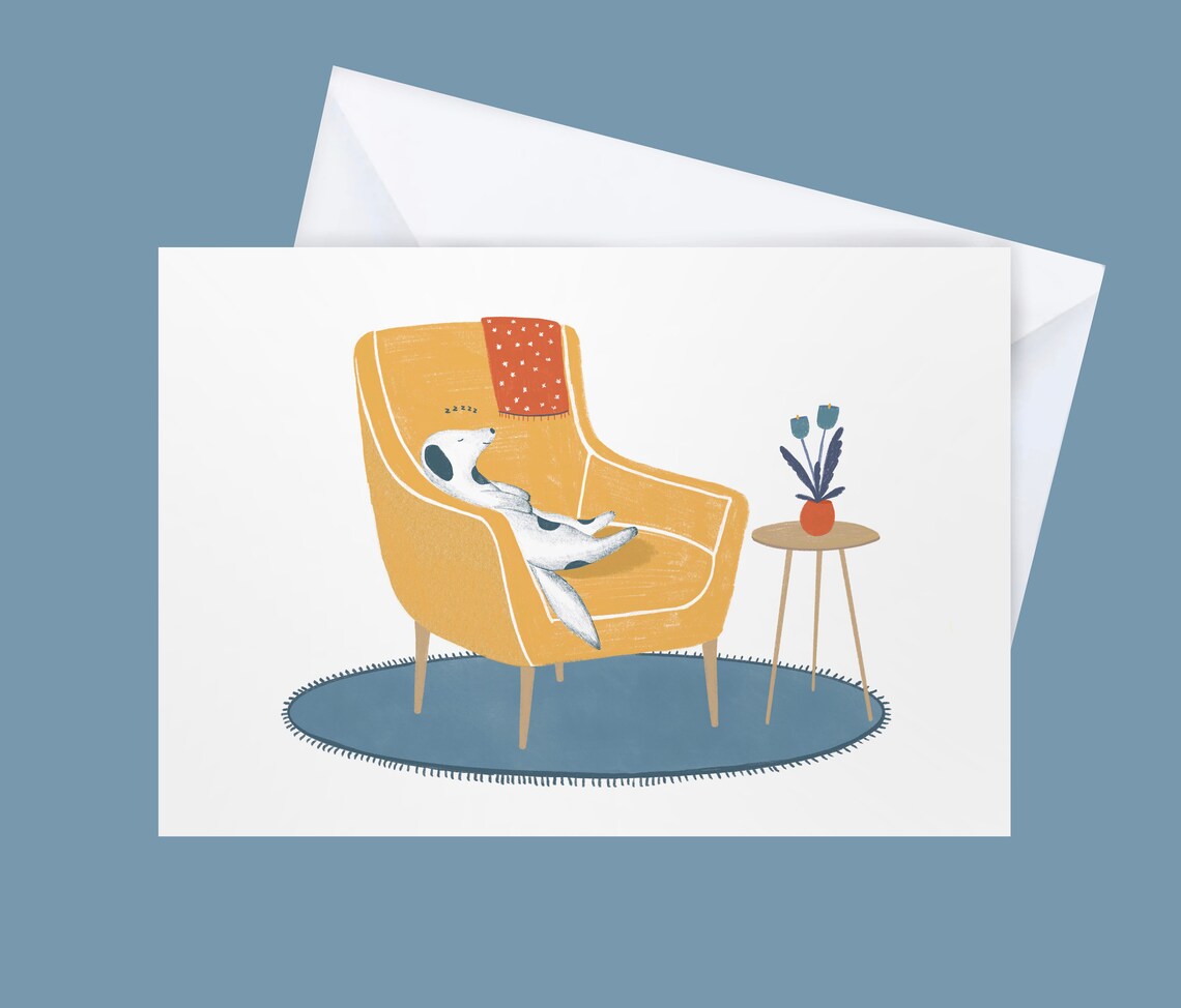 Cute dog greeting card | Etsy