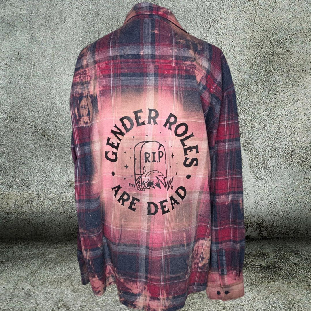 Gender Roles Gothic Flannel Shirt, Custom Shirt, Plus Size Flannel ...