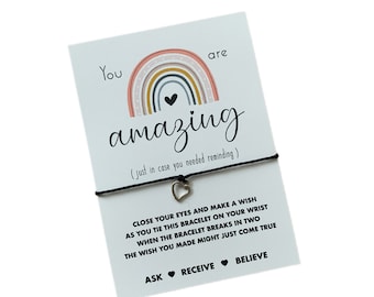 Team Appreciation Bracelet, Thank You for Hard Work Gift, Wish Bracelet ...