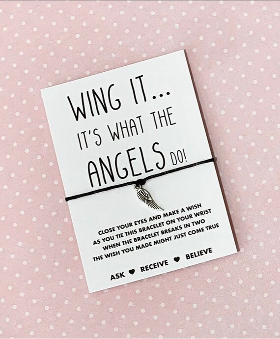 Angel Wing Gift Angel Wing Wish String Angel Wish Bracelet | Etsy
