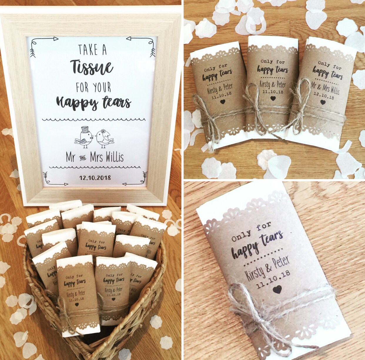Bundle of 50 Happy Tears Wedding Tissues. Only for Happy Tears - Etsy