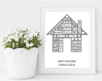 Personalised New Home Print, Housewarming Gift, Housewarming Present ...