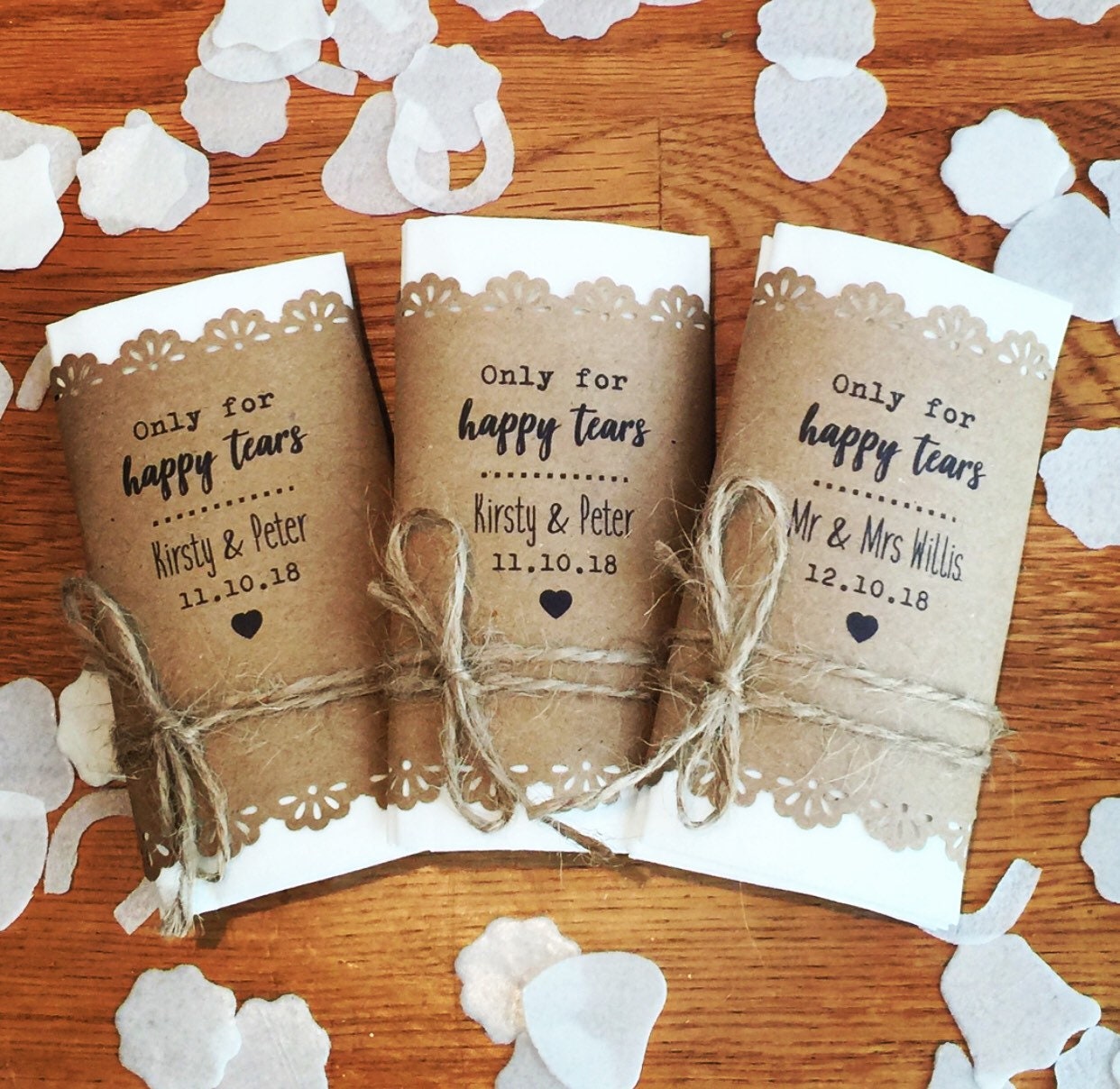 Happy Tears Wedding Tissues Personalised Wedding Favours - Etsy