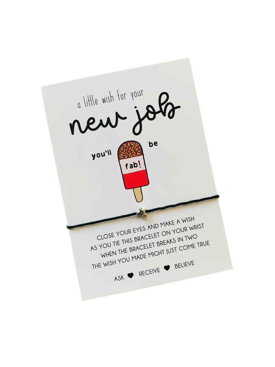 New Job Gift Good Luck in Your New Job Wish String Bracelet Gift for ...