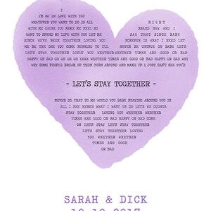 Personalised Song Words Heart Lyrics Print Coloured Heart - Etsy UK