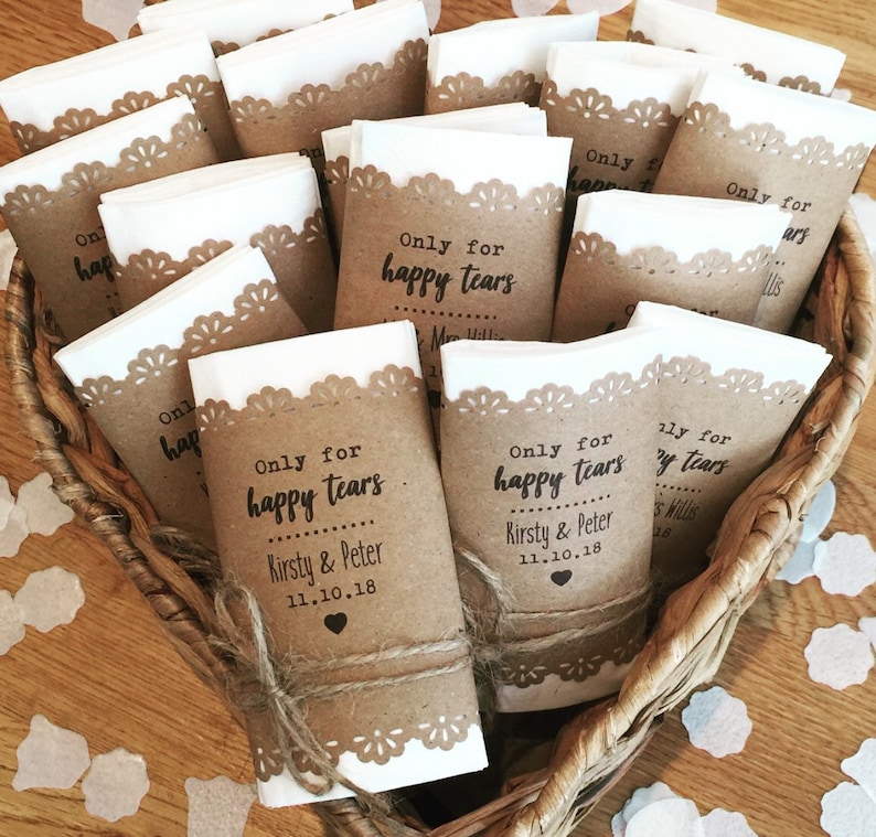 Happy Tears Wedding Tissues Personalised Wedding Favours - Etsy
