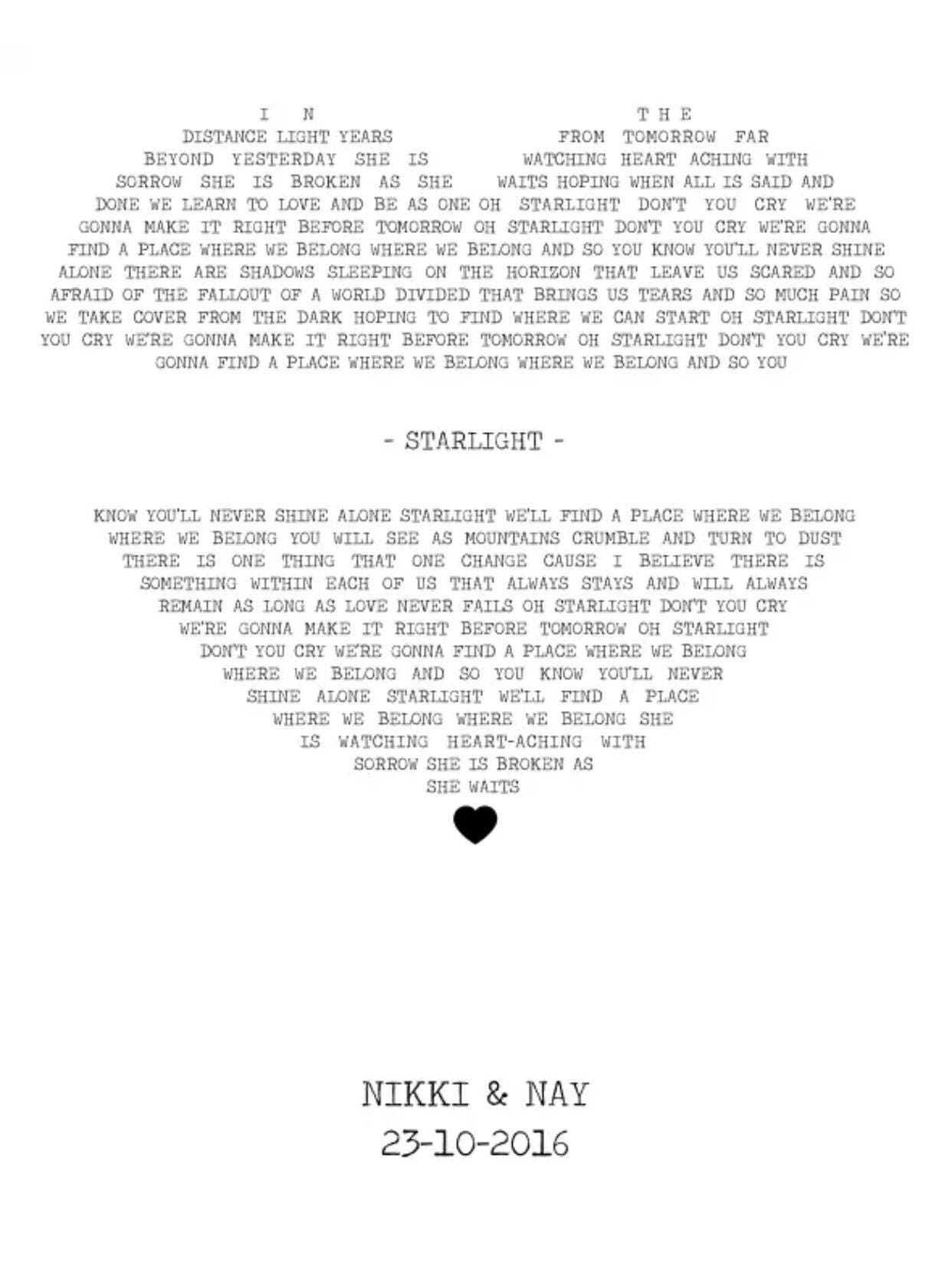 Personalised Song Words Print Personalised Song Lyrics Print - Etsy UK