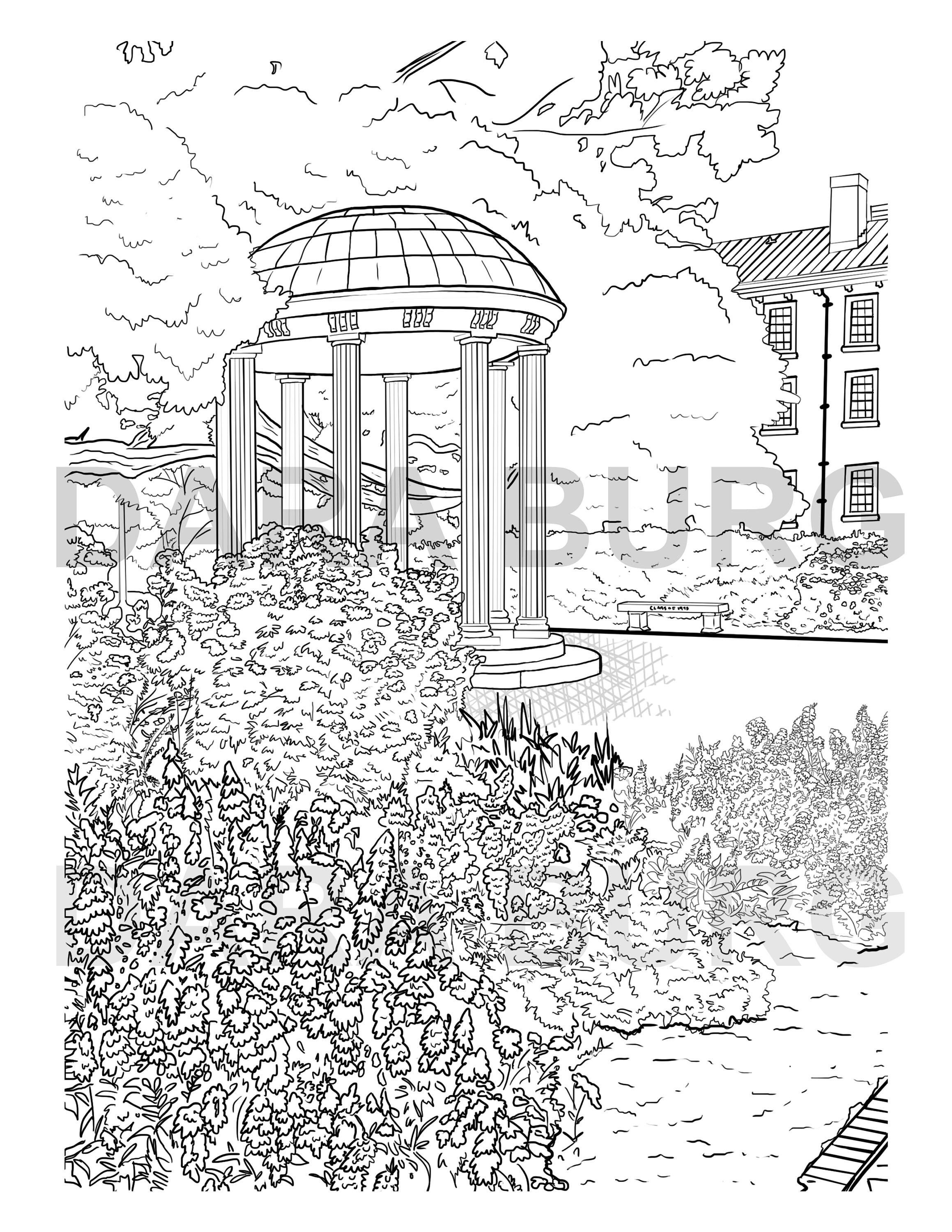 UNC Chapel Hill Coloring Book digital Download 4 Pages | Etsy New Zealand