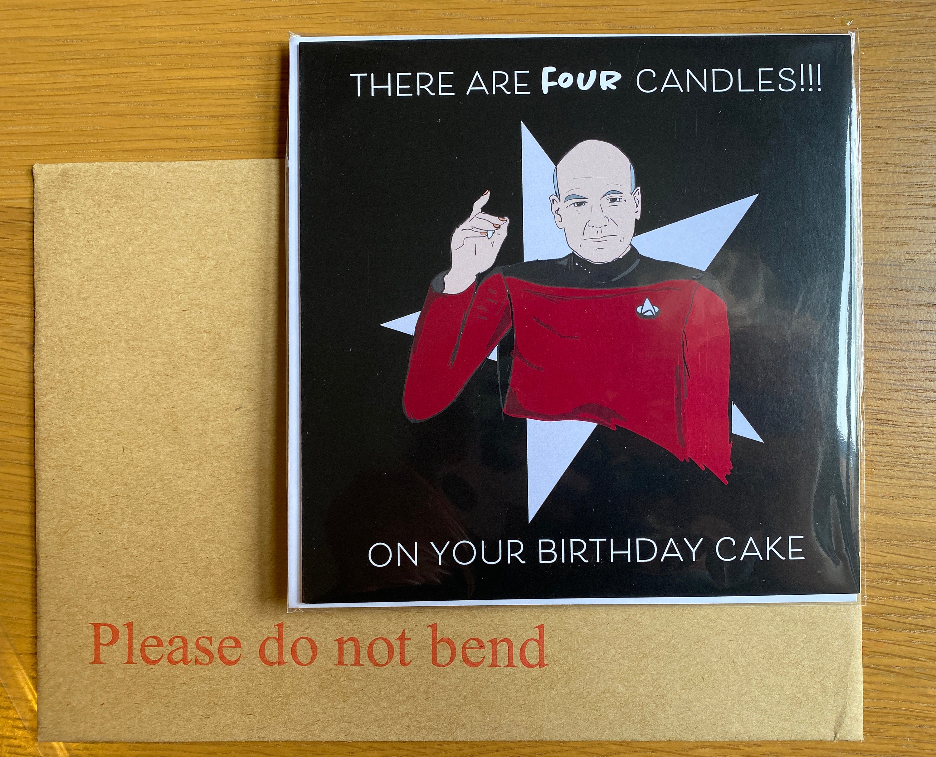 Captain Jean Luc Picard Star Trek Funny Art Birthday Card | Etsy