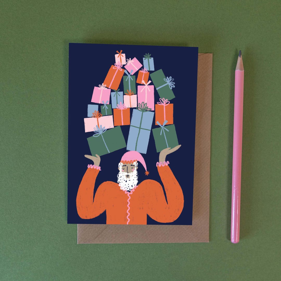 Father Christmas Card | Greetings Card | Festive Card | Scandi Xmas ...