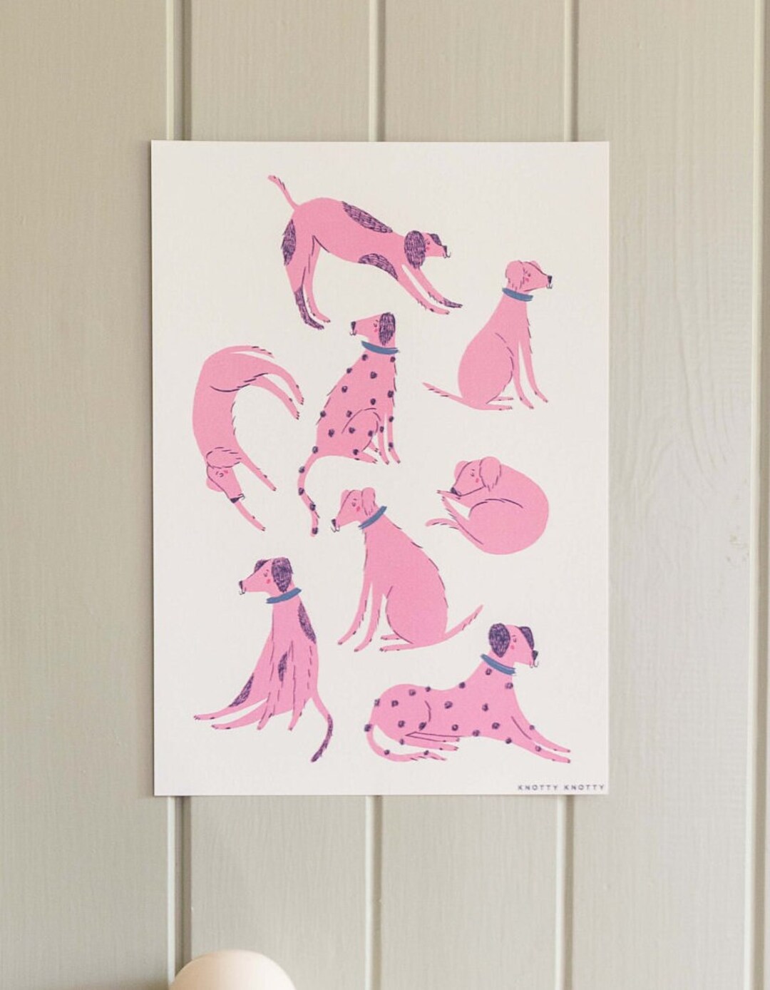 Pink Cool Pups Art Print | Dogs Nursery Print | Kid's or Baby Bedroom ...